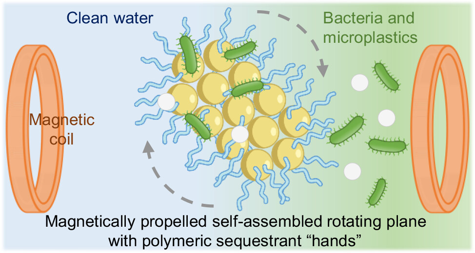 Magnetic Microrobot Swarms with Polymeric Hands Catching Bacteria and ...